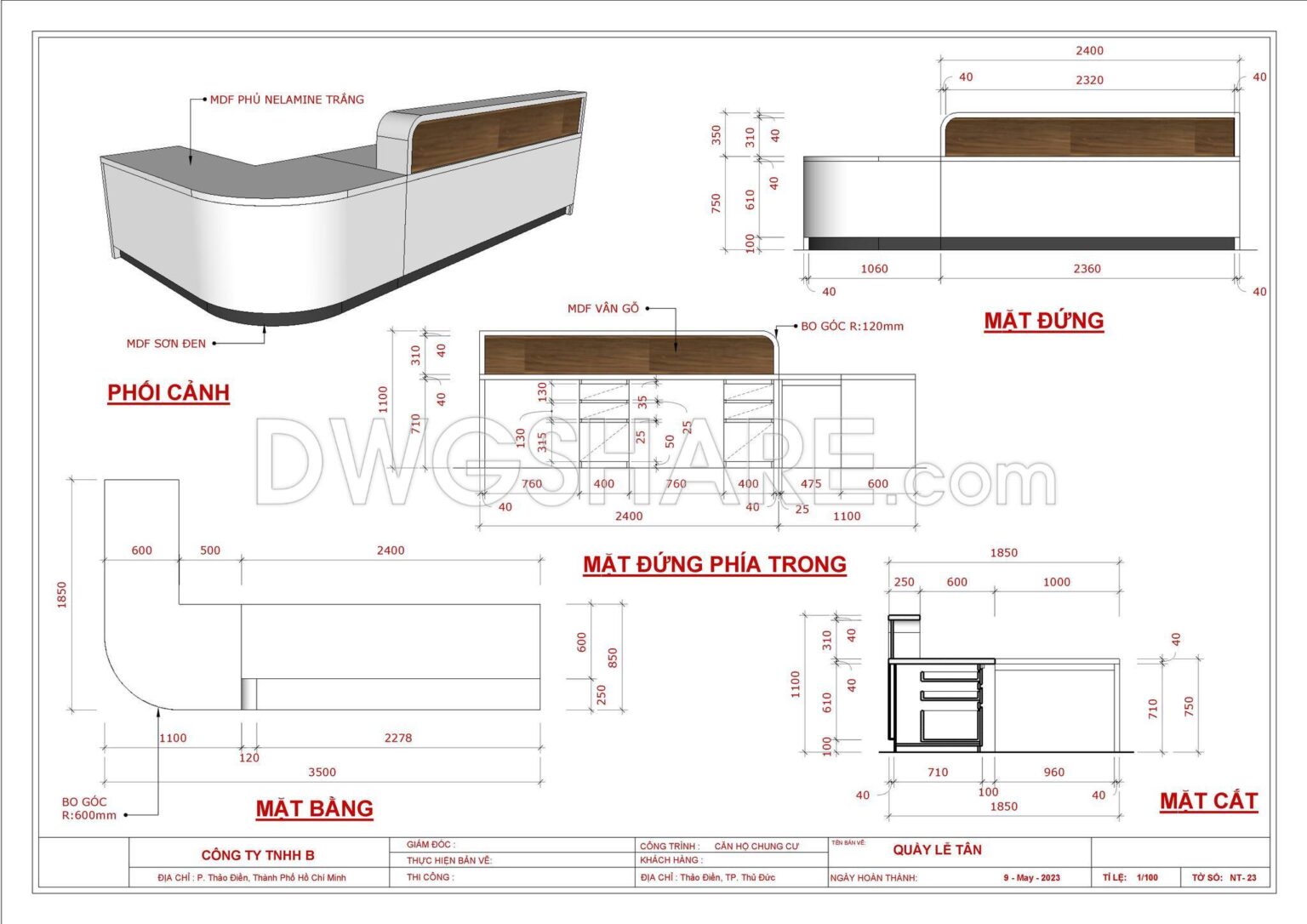 SketchUp Layout drawing for the interior design and construction of a ...