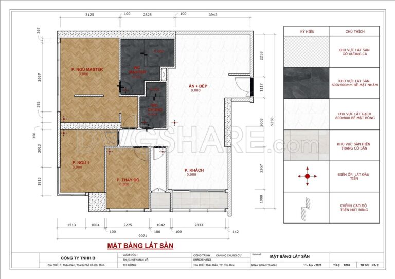 SketchUp Layout drawing for the interior design and construction of a two-bedroom condominium