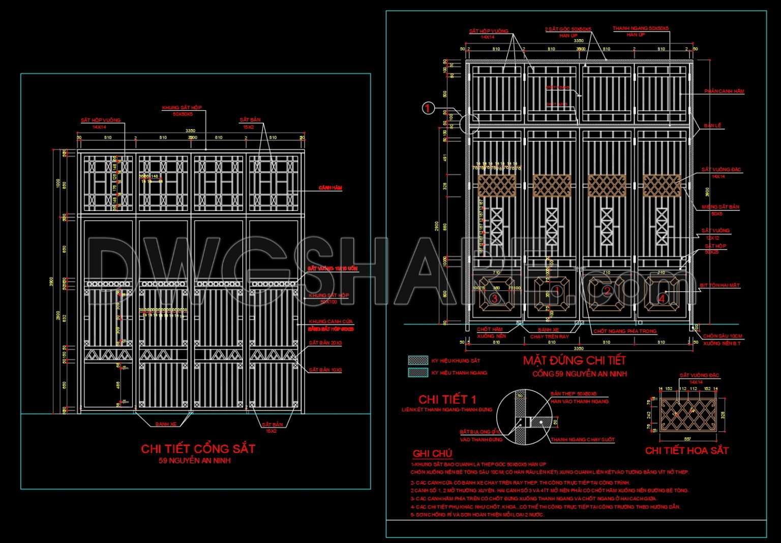 125. CAD drawings detailing gates and fences available for download
