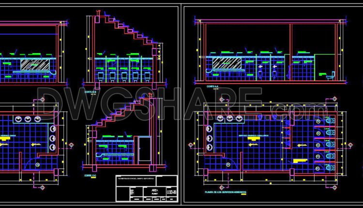 141. WC Layout Plan and elevations details CAD drawings download - Free ...
