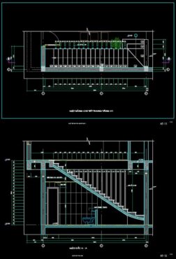 142. Detailed drawings of stairs in autocad file
