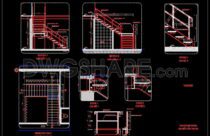 150. Detailed drawings of stairs in autocad file