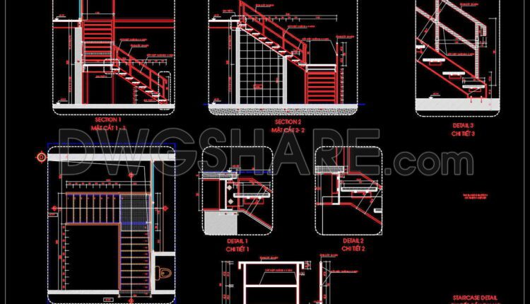 143. Detailed drawings of stairs in autocad file - Free Cad Blocks ...