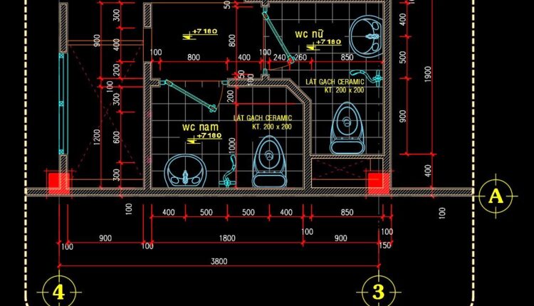 144. WC Layout Plan and elevations details CAD drawings download - Free ...