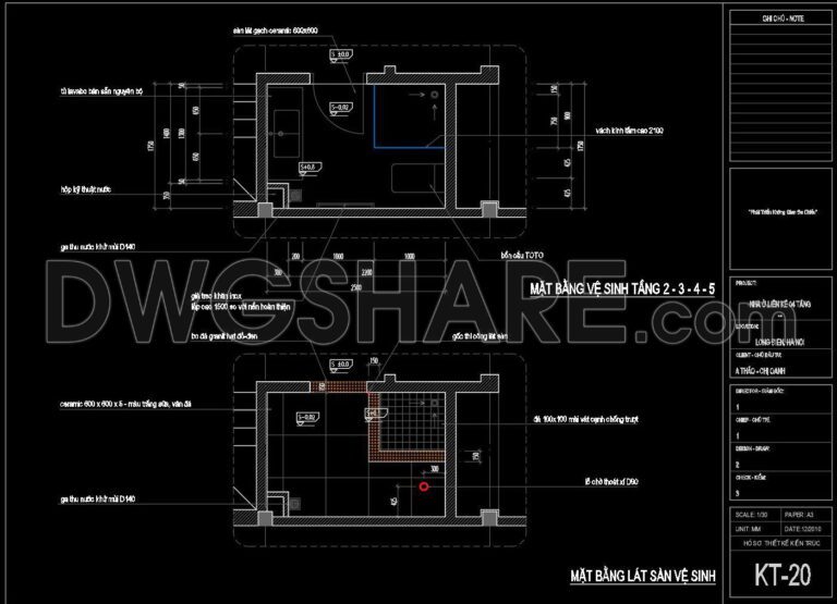 146. WC Layout Plan and elevations details CAD drawings download
