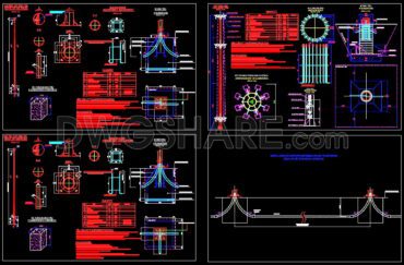 147. Cad Drawing Of Lighting Pole Foundation and Electrical Details For ...