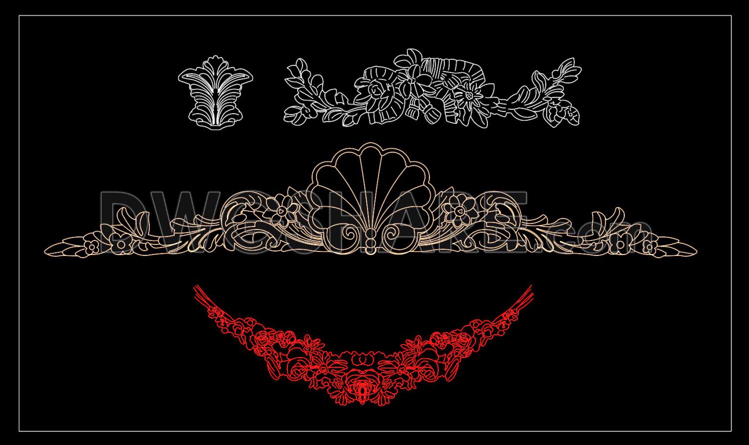 147. The CAD drawings for Floral Relief Patterns are available for free ...