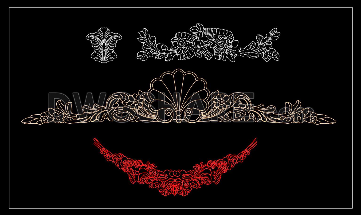 147. The CAD drawings for Floral Relief Patterns are available for free ...