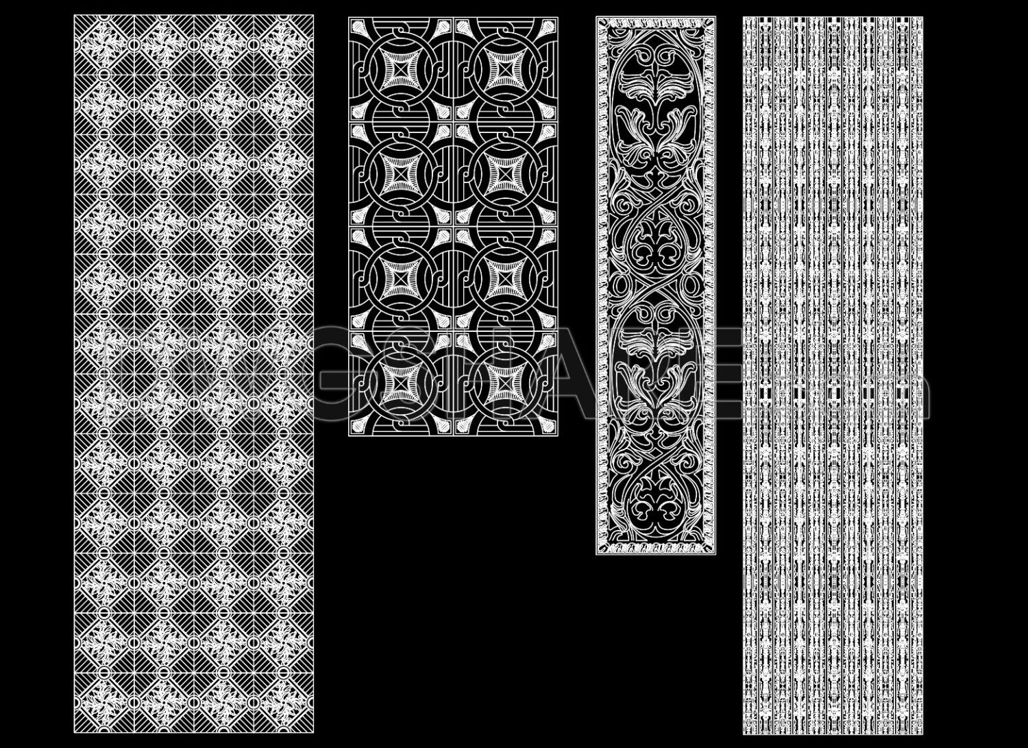 148. The CAD drawings for Floral Patterned Walls for free download
