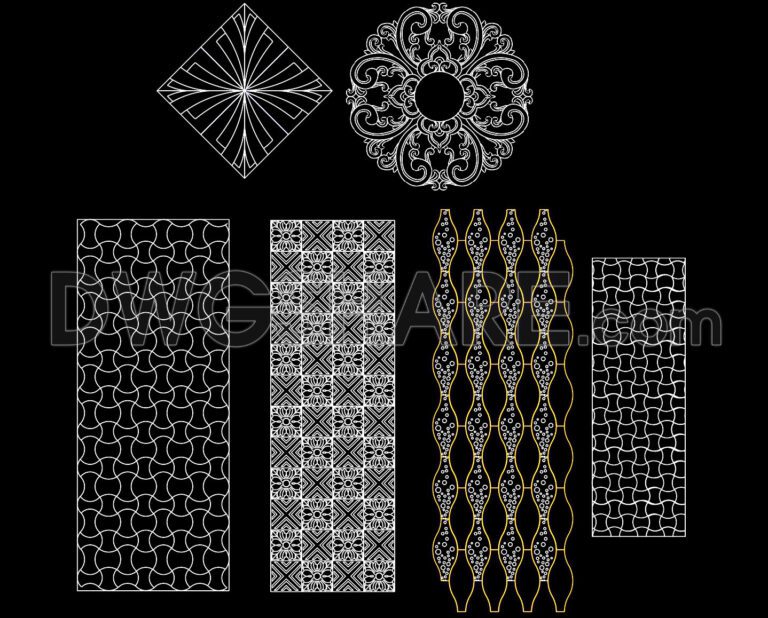 148. The CAD drawings for Floral Patterned Walls for free download