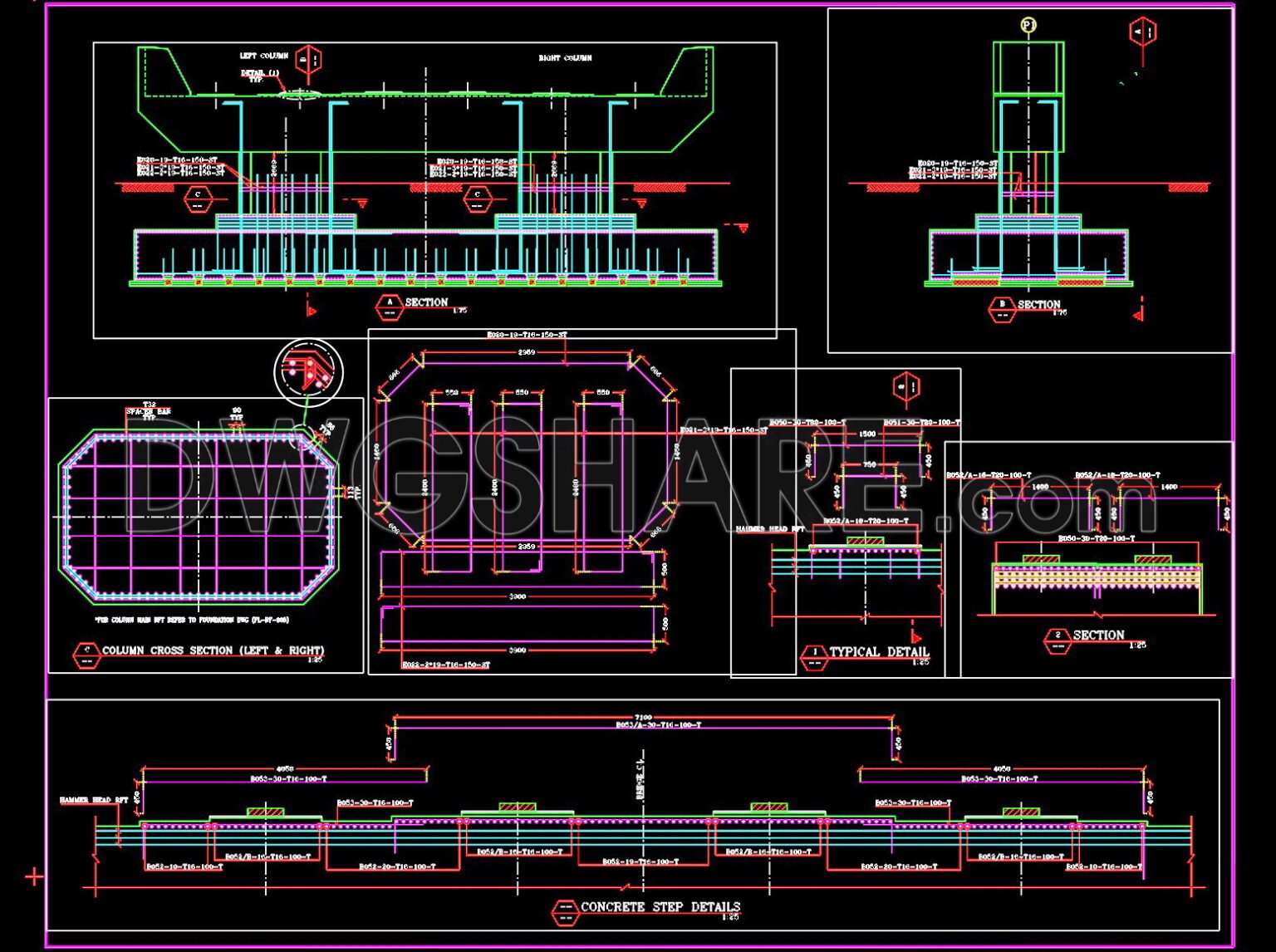 149. Cad Drawing Of Flyover Pile Reinforcement Details For Download