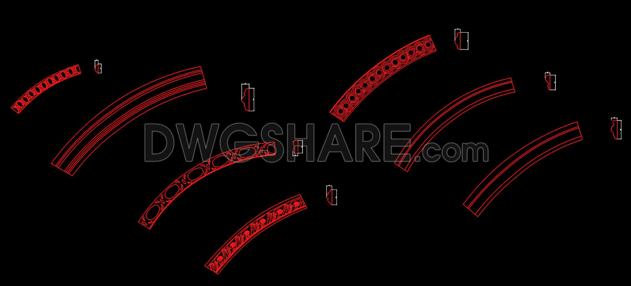 149. The CAD drawings for Circular Floral Patterns for free download