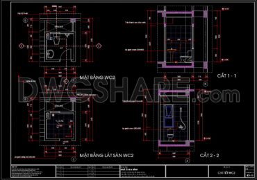 149. WC Layout Plan and elevations details CAD drawings download