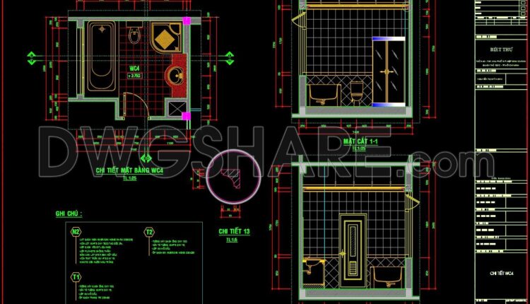 152. WC Layout Plan and elevations details CAD drawings download - Free ...
