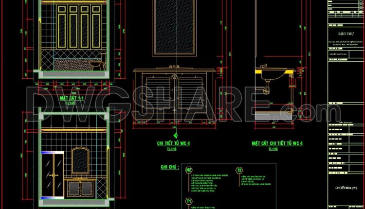 152. WC Layout Plan and elevations details CAD drawings download - Free ...