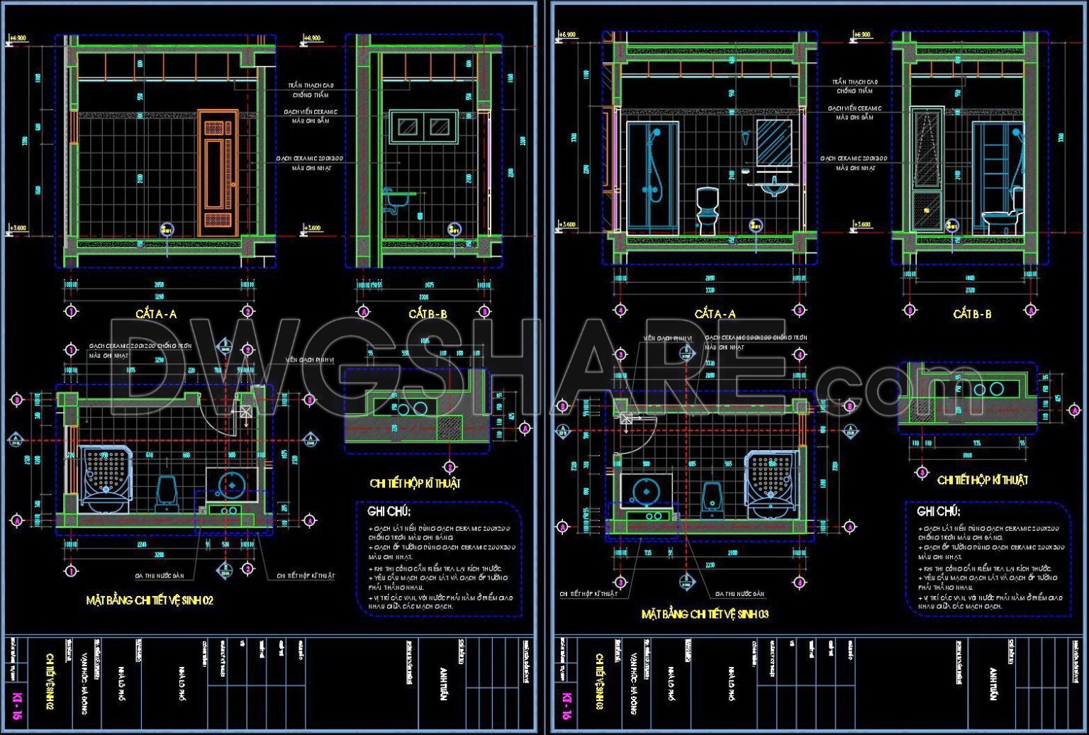 154. WC Layout Plan and elevations details CAD drawings download
