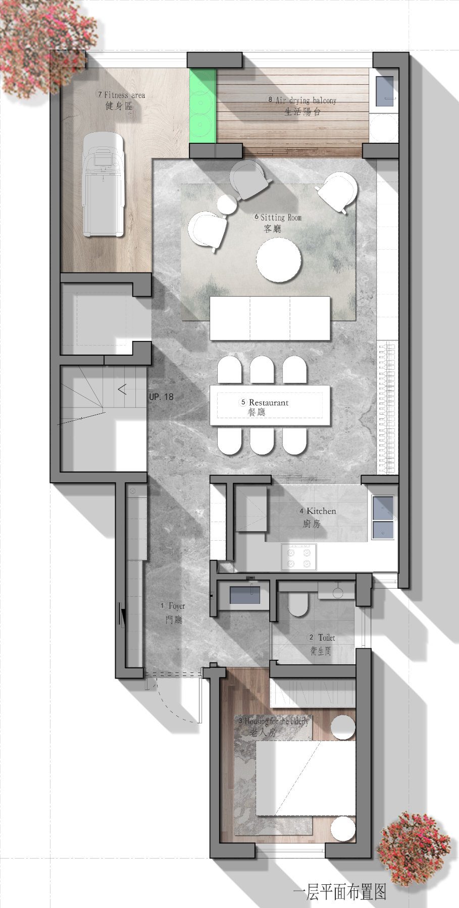 189. Layout plan for a three-story residential project with an area of ...