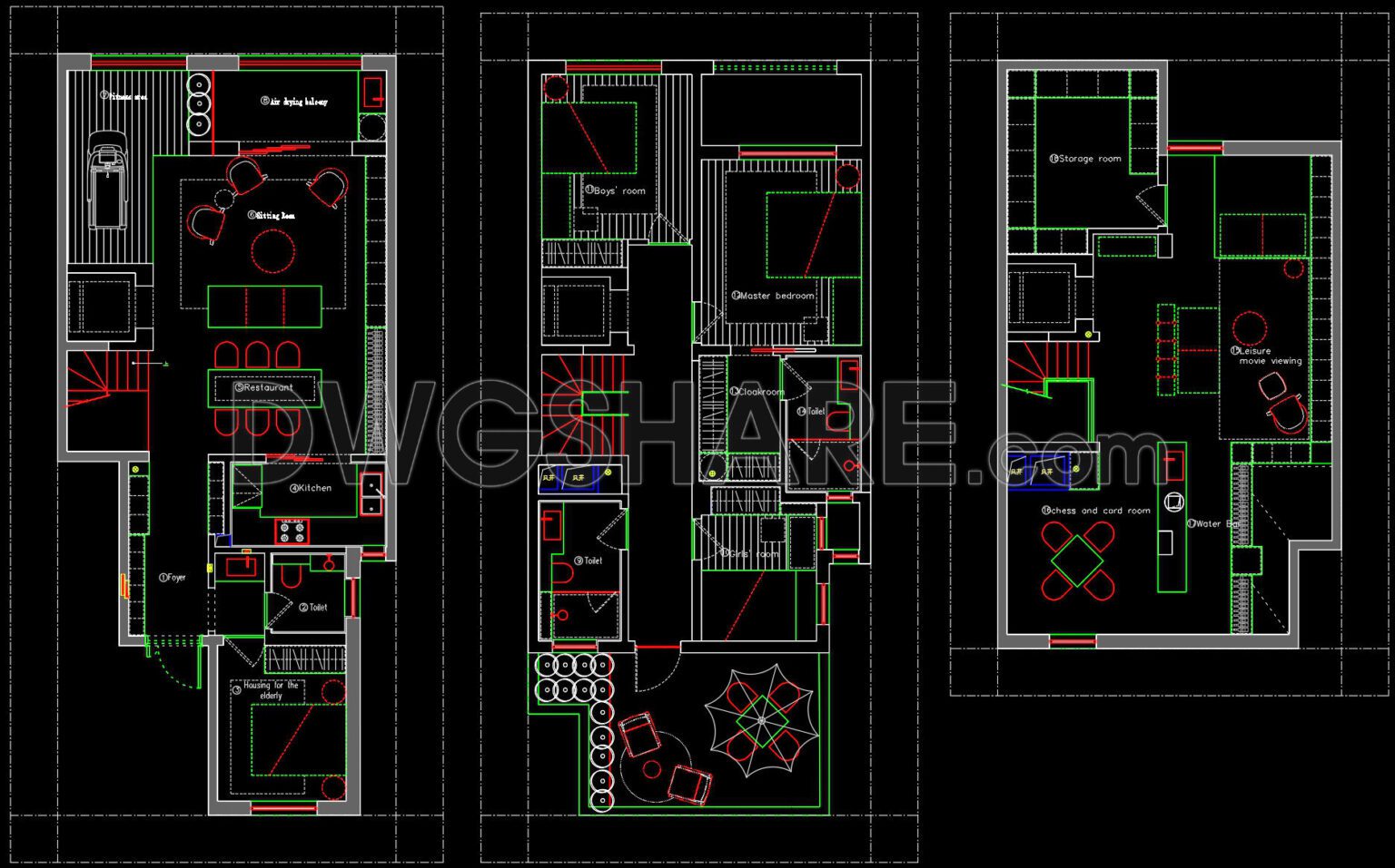 189. Layout plan for a three-story residential project with an area of ...