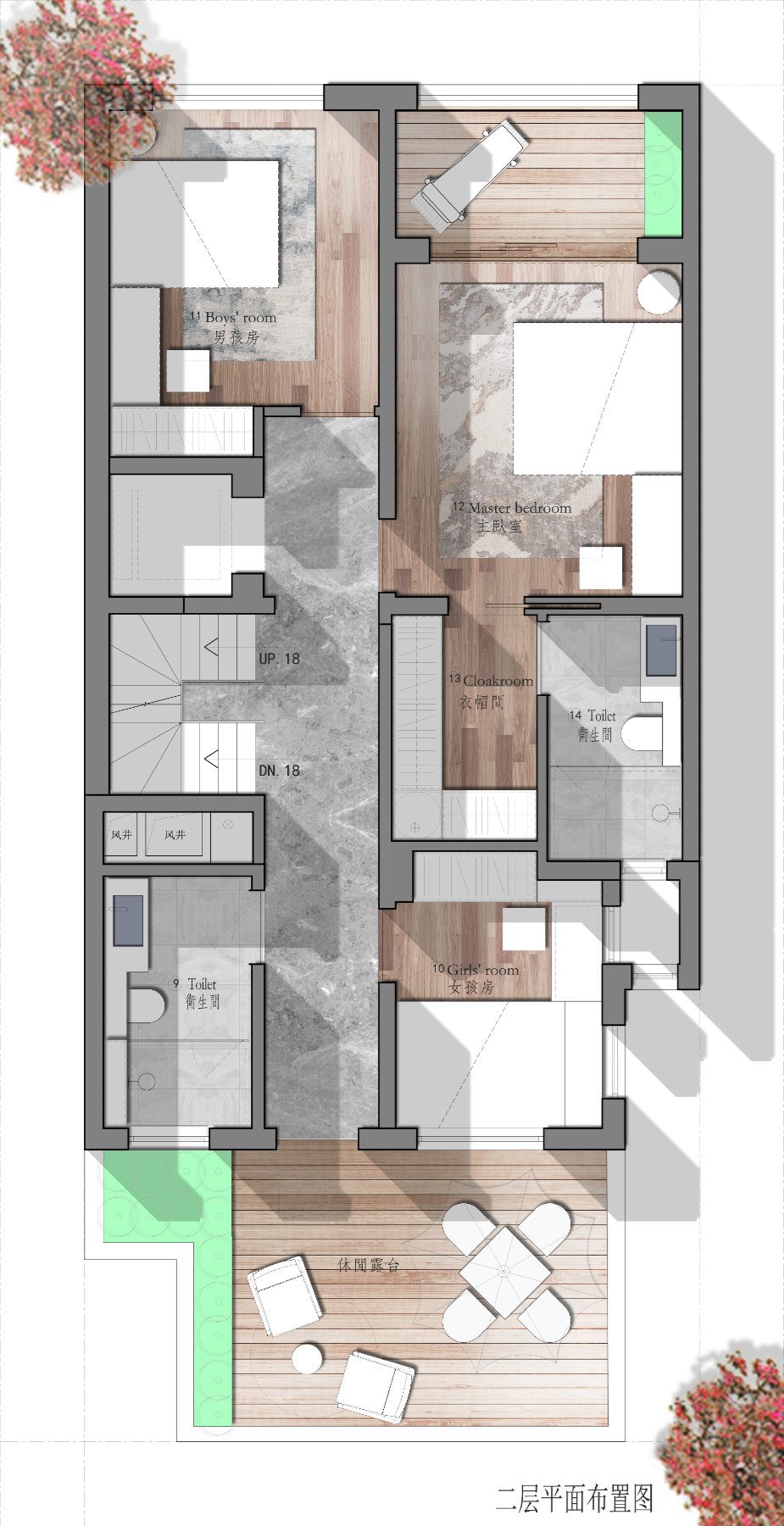 189. Layout plan for a three-story residential project with an area of ...