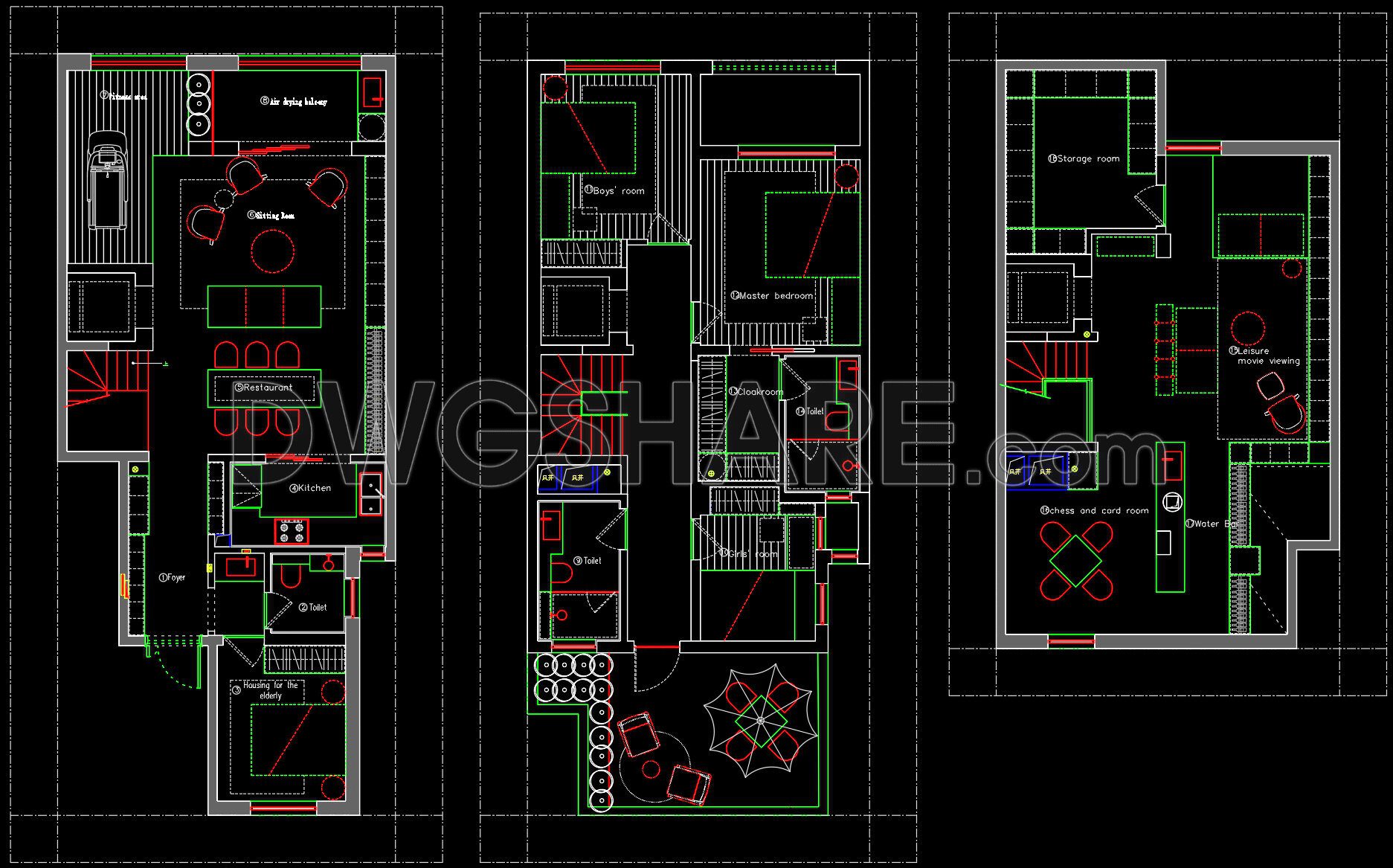 189. Layout plan for a three-story residential project with an area of ...