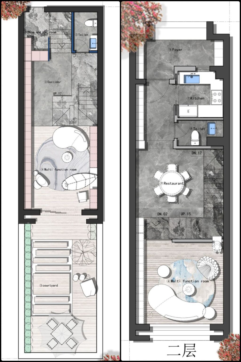 190. Layout plan for a three-story residential project with an area of ...