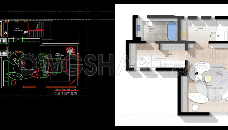 191. Layout Plan For A Three-story Residential Project With An Area Of ...