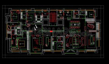 15. CAD Floor Plan of Office Layout for a 638m2 Company