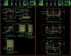 218. Detailed CAD drawings of vertical facades in Modern architecture