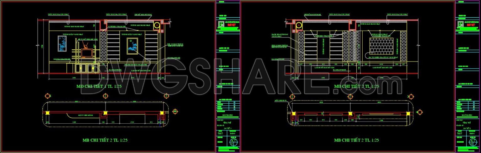 219. The CAD drawing of the interior wall section of a townhouse