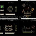 241. CAD blocks for spatial layout of living room and kitchen area ...