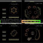 243. CAD blocks for spatial layout of living room and kitchen area ...