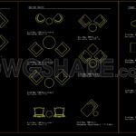 246. CAD blocks of chairs, sofas, and dining tables for living rooms (1 ...