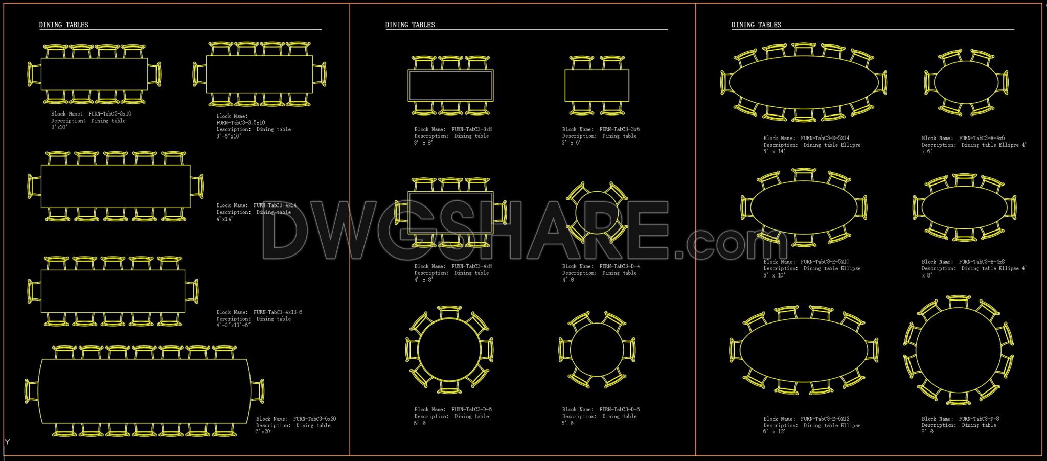 247. CAD blocks of chairs, beds, and dining tables