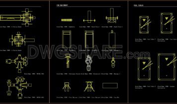 271. CAD drawings of the floor plan, elevation, and cross-sections of ...
