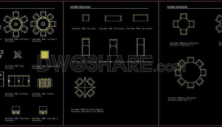 248. CAD blocks of Specifically, a pool table, a ping pong table, and a ...