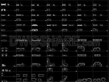251. CAD blocks for various types of sofa seating arrangements