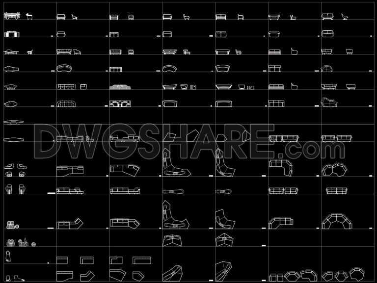 251. CAD blocks for various types of sofa seating arrangements