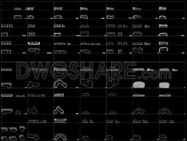 251. CAD blocks for various types of sofa seating arrangements