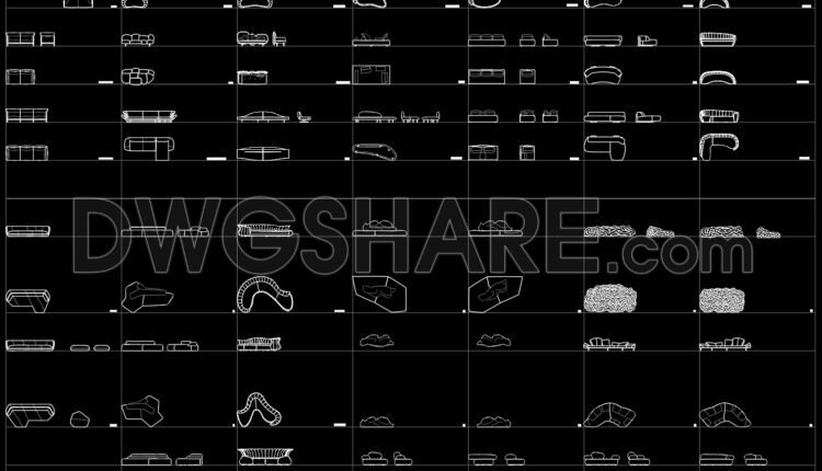 251. CAD blocks for various types of sofa seating arrangements - Free ...