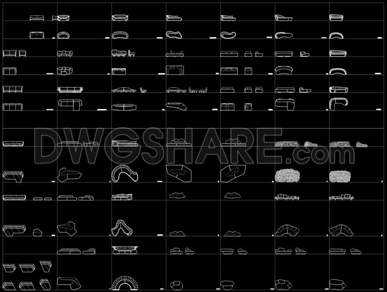 251. CAD blocks for various types of sofa seating arrangements