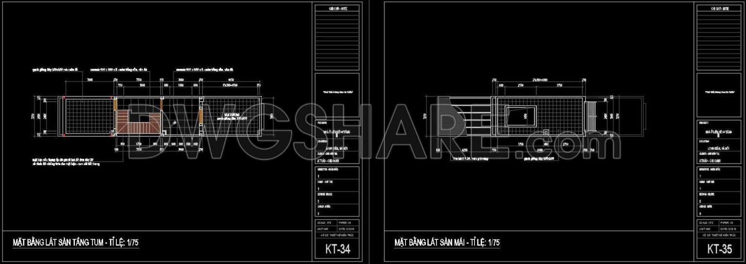 253. The CAD drawings for the floor tiling of a 3-story townhouse with ...