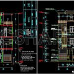 254. The CAD drawings of the floor plan, elevation, and cross-sections ...