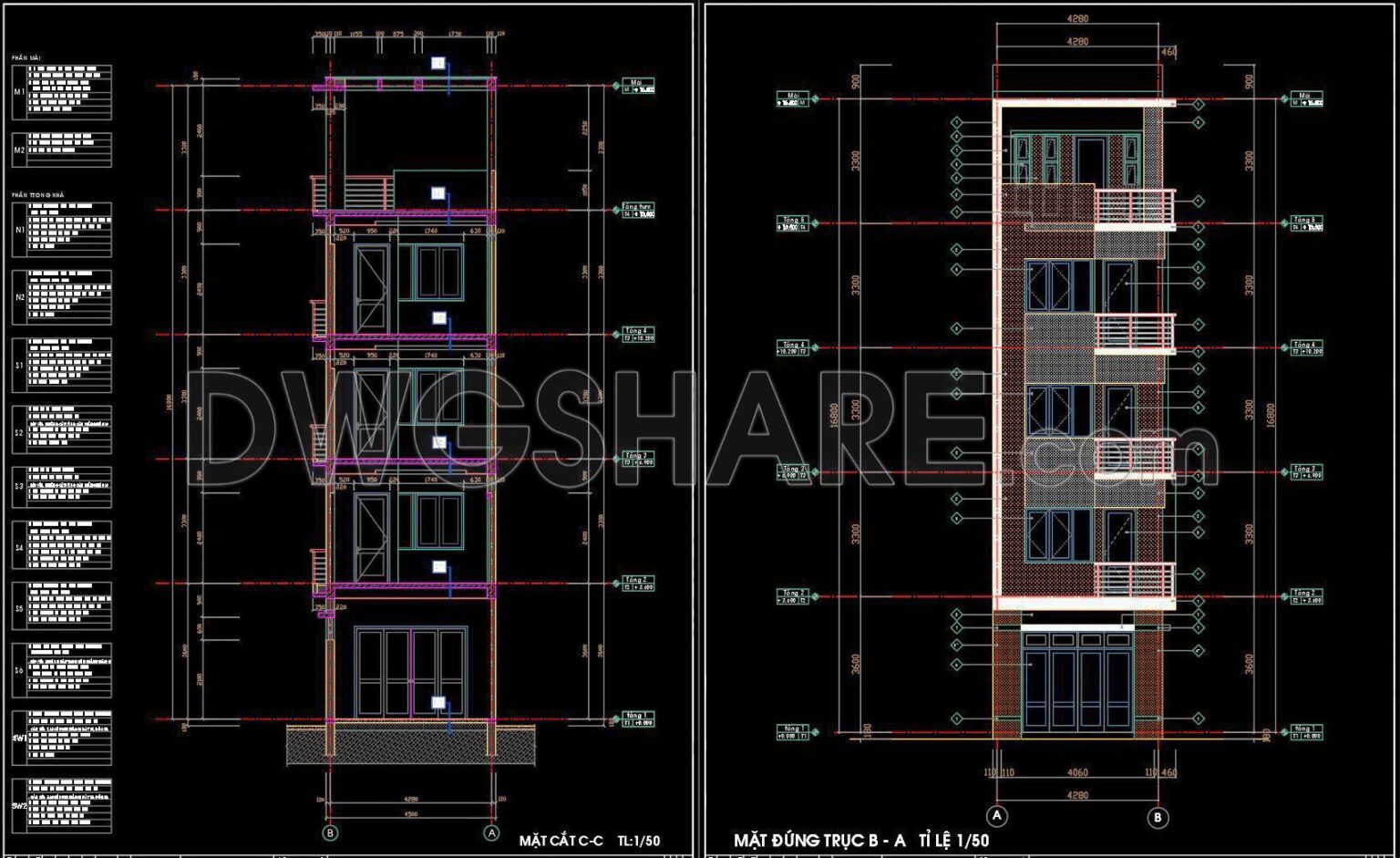 256. The CAD drawings of the floor plan, elevation, and cross-sections ...
