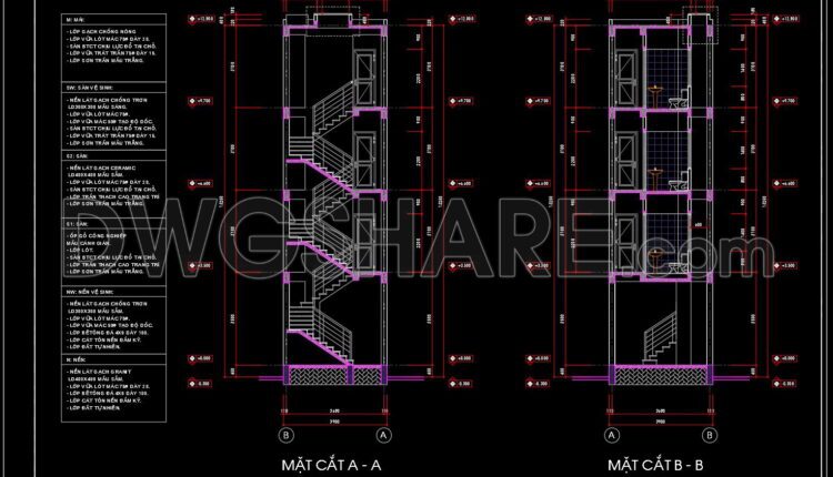 259. The CAD drawings of the floor plan, elevation, and cross-sections ...