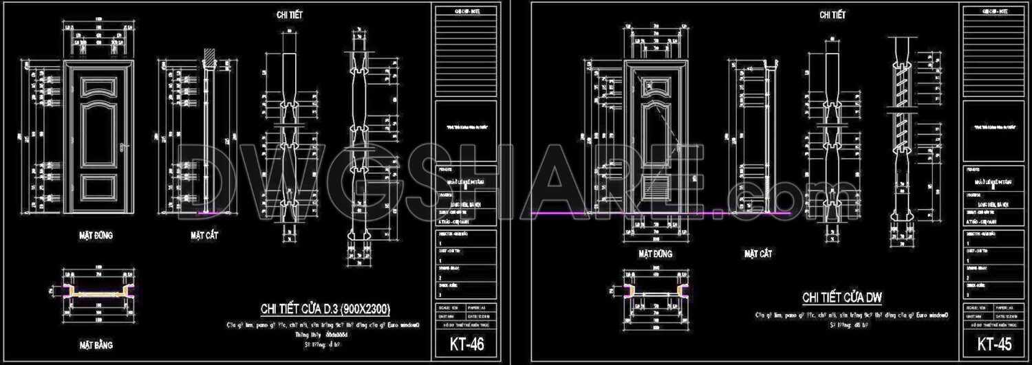 466. Detailed AutoCAD Drawings Of Doors, Windows For Download