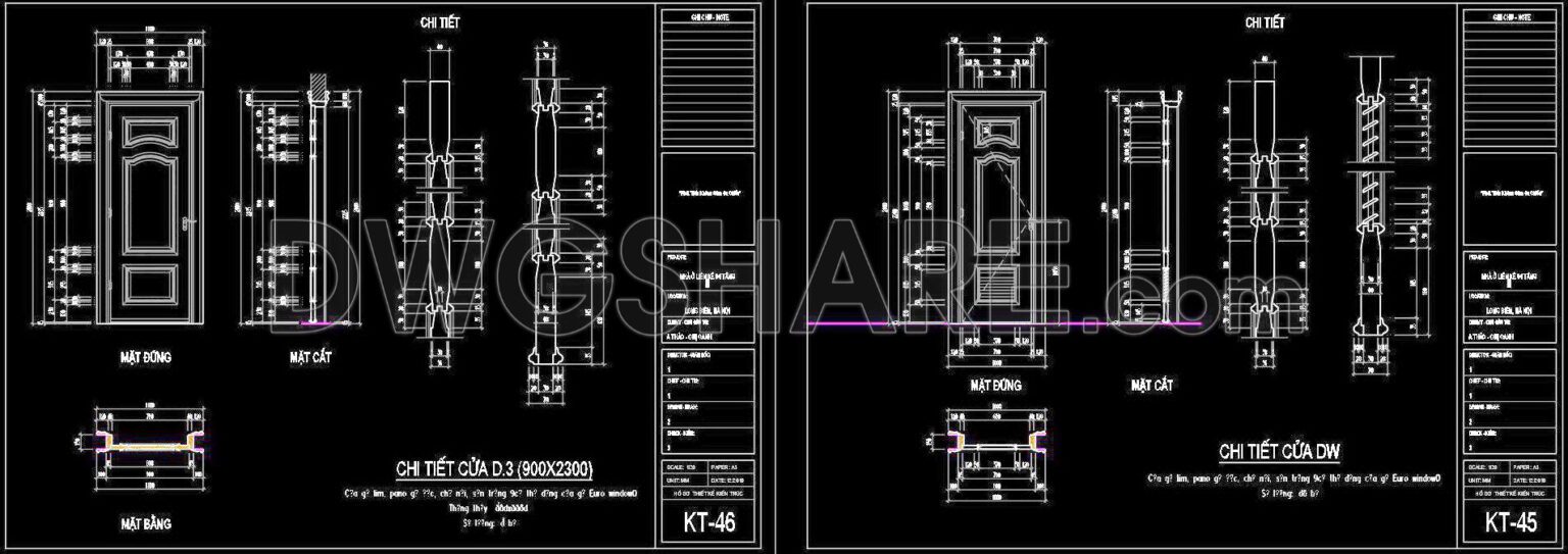 466. Detailed AutoCAD Drawings Of Doors, Windows For Download