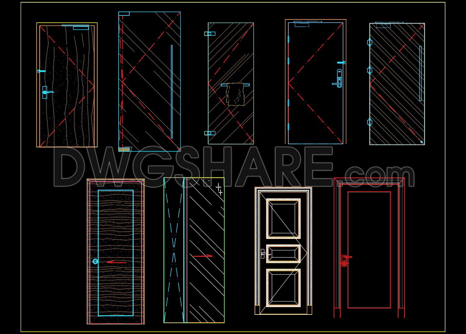 470. CAD drawings for tempered glass dynamic doors