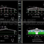 51. Cad Drawings Of Steel Factory Plan, Sections and Elevation 30m x ...