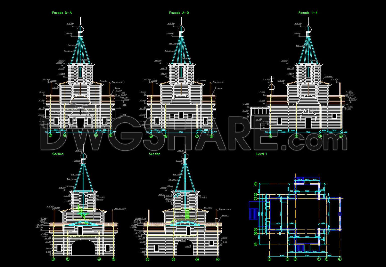 68. Cad Drawings Of Wooden church For Download