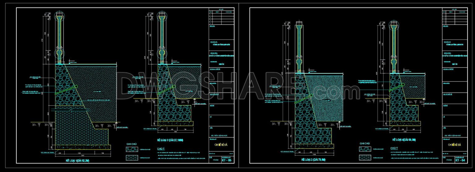 130. Detailed CAD drawings of the construction plans for gates, walls ...